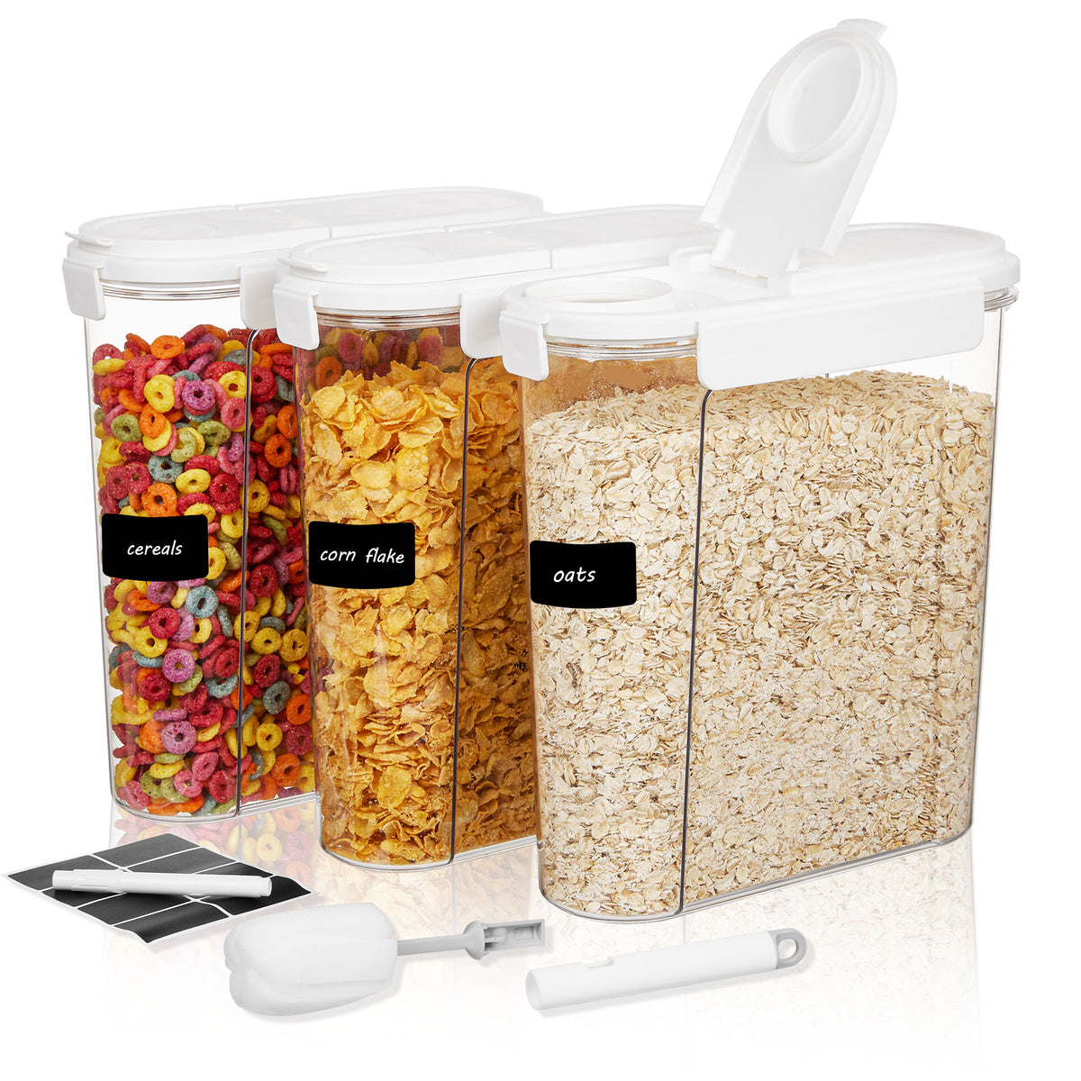 Vtopmart Cereal Containers Storage Set, 4 PCS Airtight Food Organizer